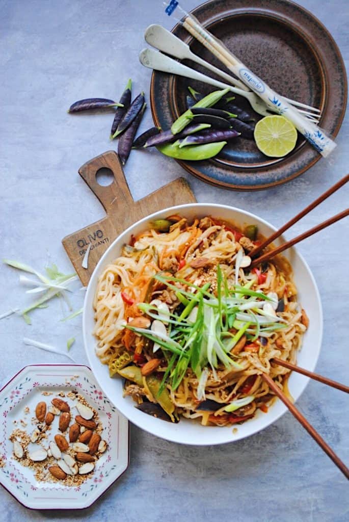 Healthy Pad Thai W/ Organic Rice Noodles (Gut Healing) | Prana Thrive